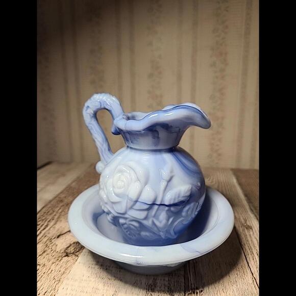 Avon | Other | Vintage May 978 Avon Pitcher With Mini Basin Blue With ...